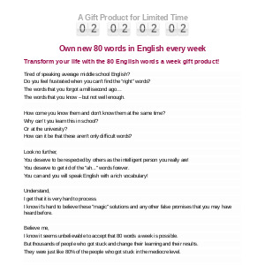 Gift 80 words a week international
